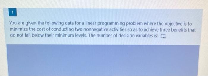 Solved 1 You are given the following data for a linear | Chegg.com