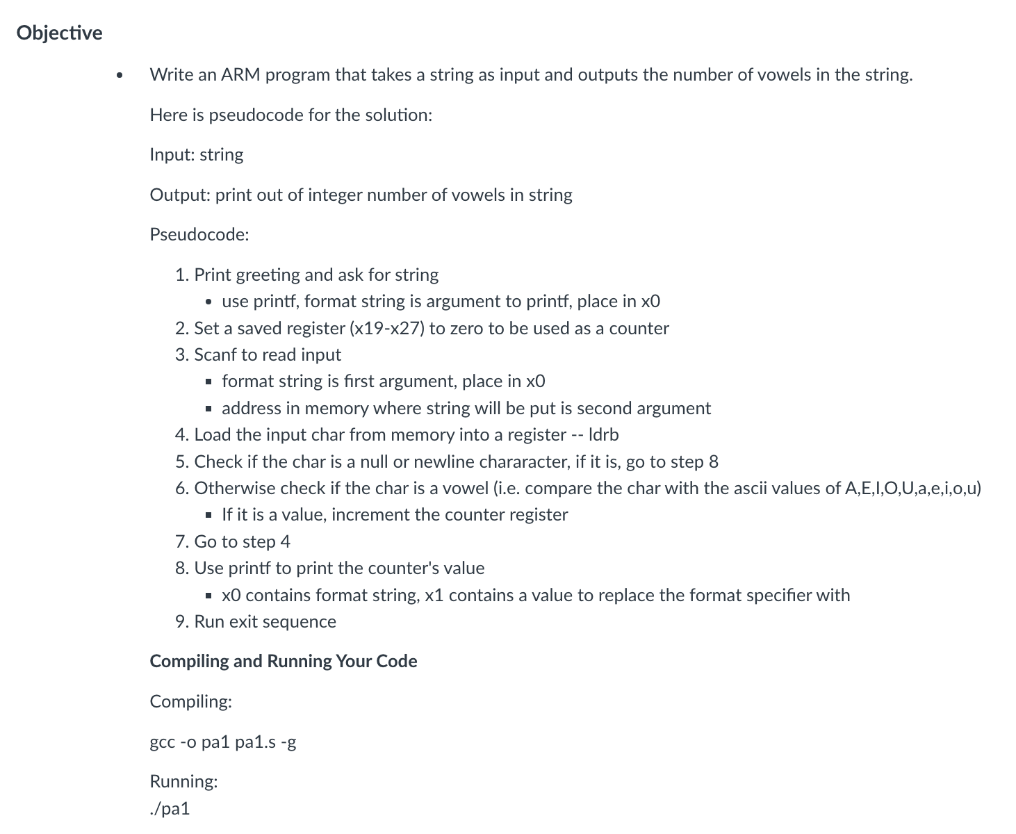 Solved ObjectiveWrite an ARM program that takes a string as | Chegg.com