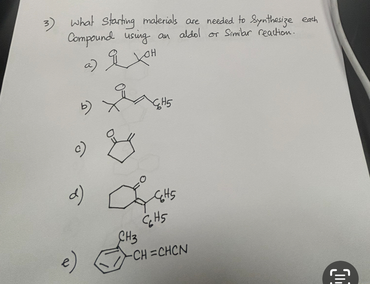 Solved What starting materials are needed to synthesize | Chegg.com