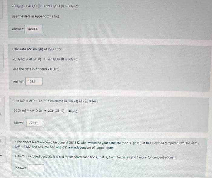 Calculate ΔG∘ (in kJ) at 298 K for the following | Chegg.com