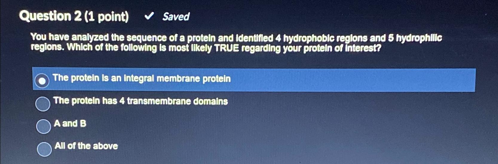 Solved Question 2 (1 ﻿point) ﻿savedYou have analyzed the | Chegg.com