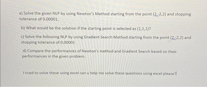 Solved Consider the following NLP | Chegg.com