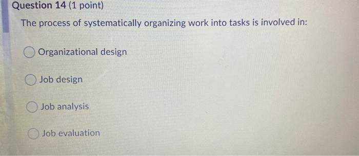 Solved Question 14 (1 point) The process of systematically | Chegg.com