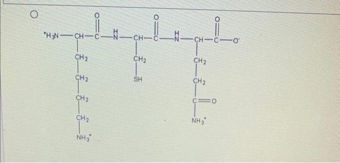 Solved What is the correct structure of Lys-Cys-Gin at | Chegg.com