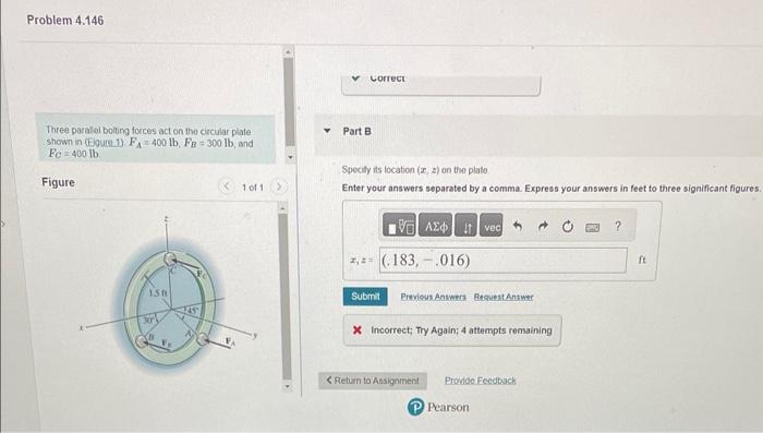 Solved Three paralel boiting forces act on the circular | Chegg.com