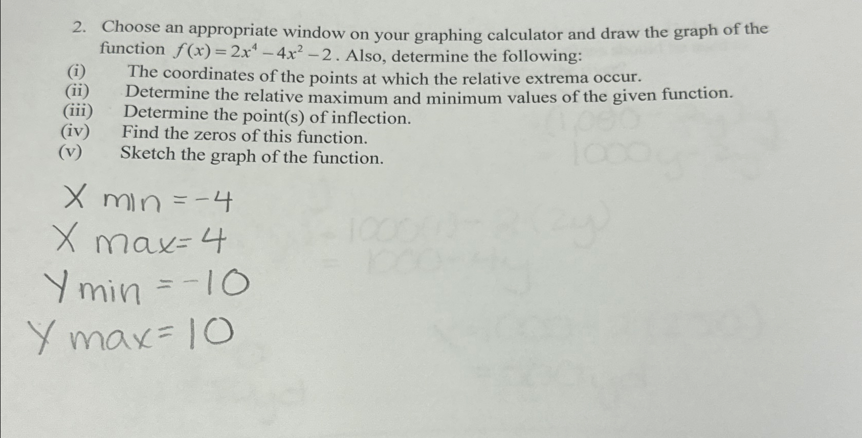 Choose an appropriate window on your graphing | Chegg.com