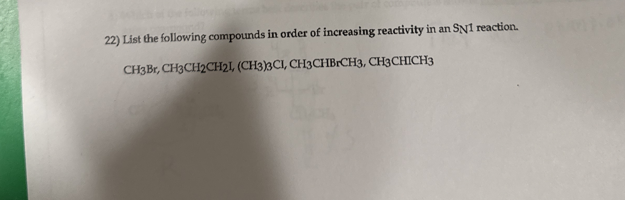 Solved List the following compounds in order of increasing | Chegg.com