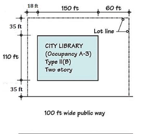 Solved The layout plan of a 45-ft high city library building | Chegg.com