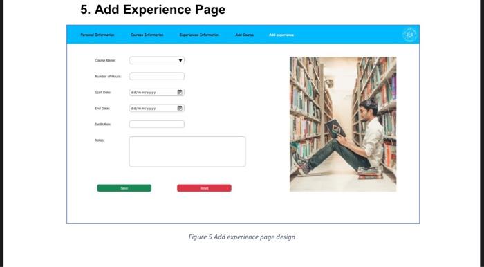5. Add Experience Page Figure 5 Add experience page | Chegg.com