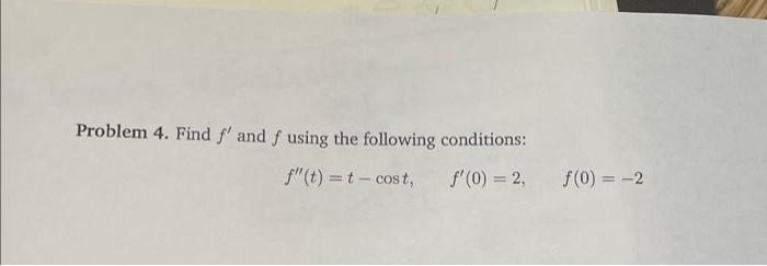 Solved Problem 4. Find f′ and f using the following | Chegg.com