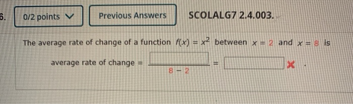 Solved 0/2 points Previous Answers SCOLALG7 2.4.003. The | Chegg.com