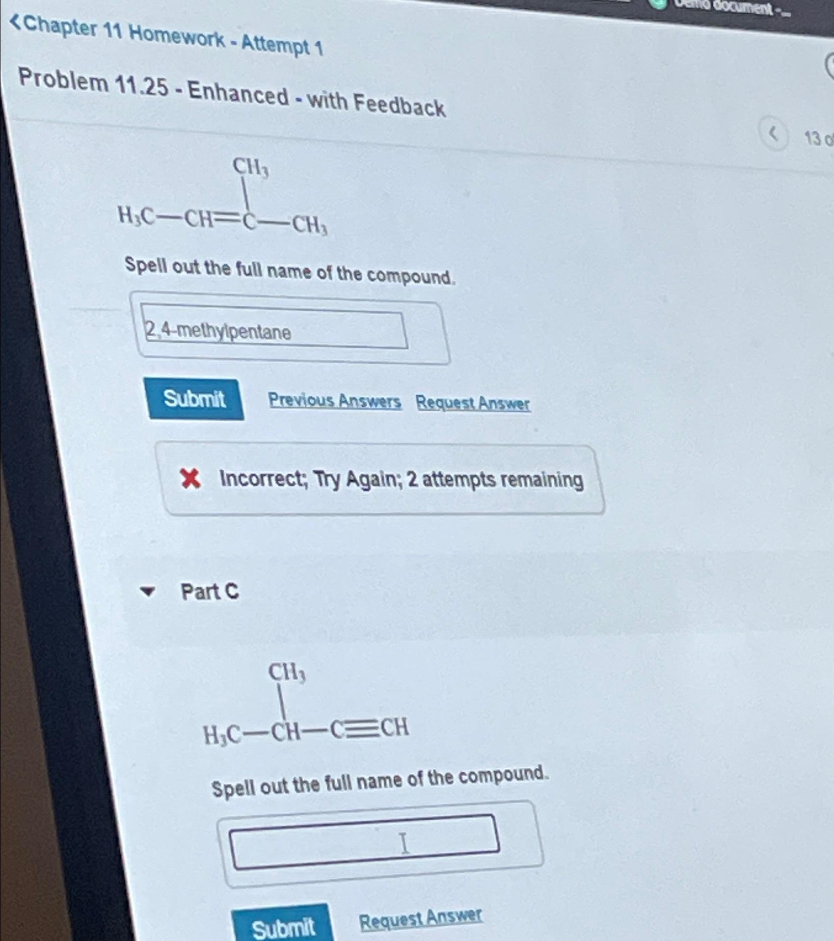 Solved Name the compound | Chegg.com