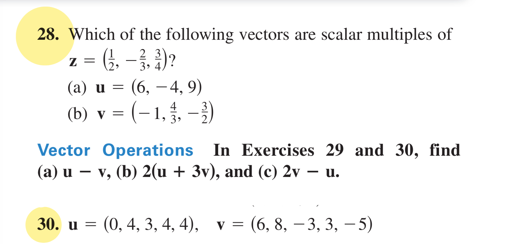 Which of the following vectors are scalar multiples | Chegg.com