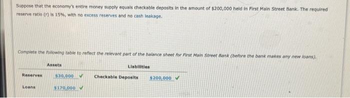 Solved Suppose agaln that checkable deposits started off as | Chegg.com