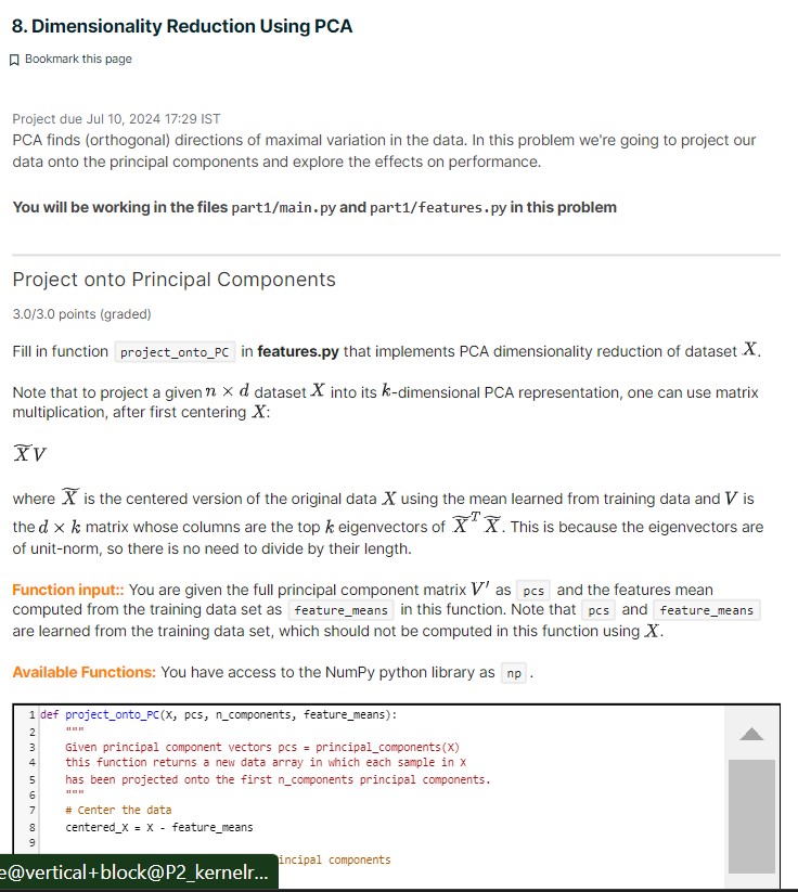 Solved Dimensionality Reduction Using PCABookmark this | Chegg.com
