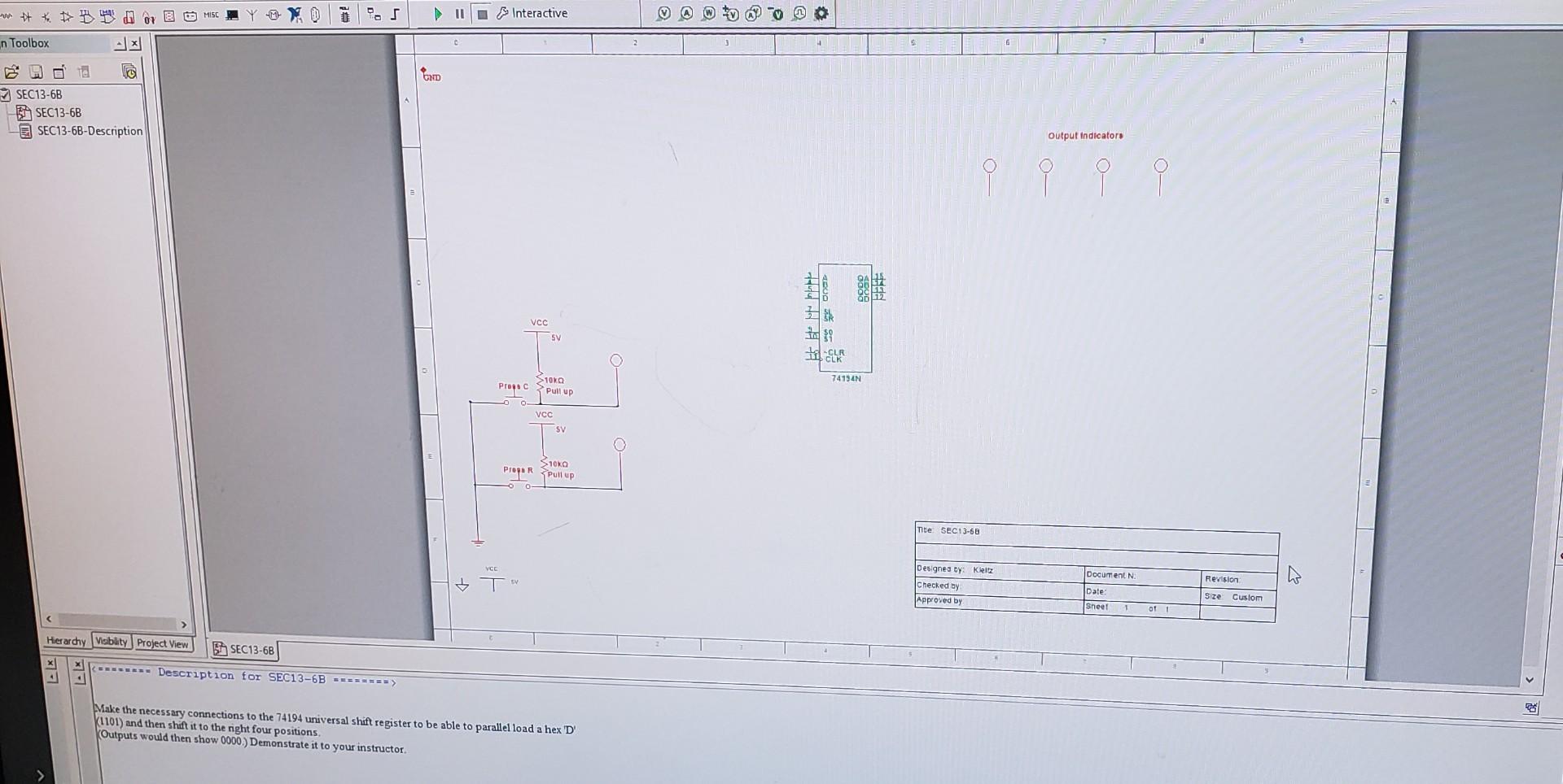 Solved Make the necessary connections to the 74194 universal | Chegg.com