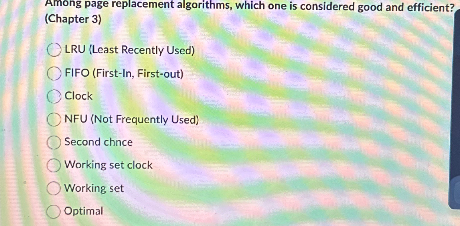 Solved Among page replacement algorithms, which one is | Chegg.com