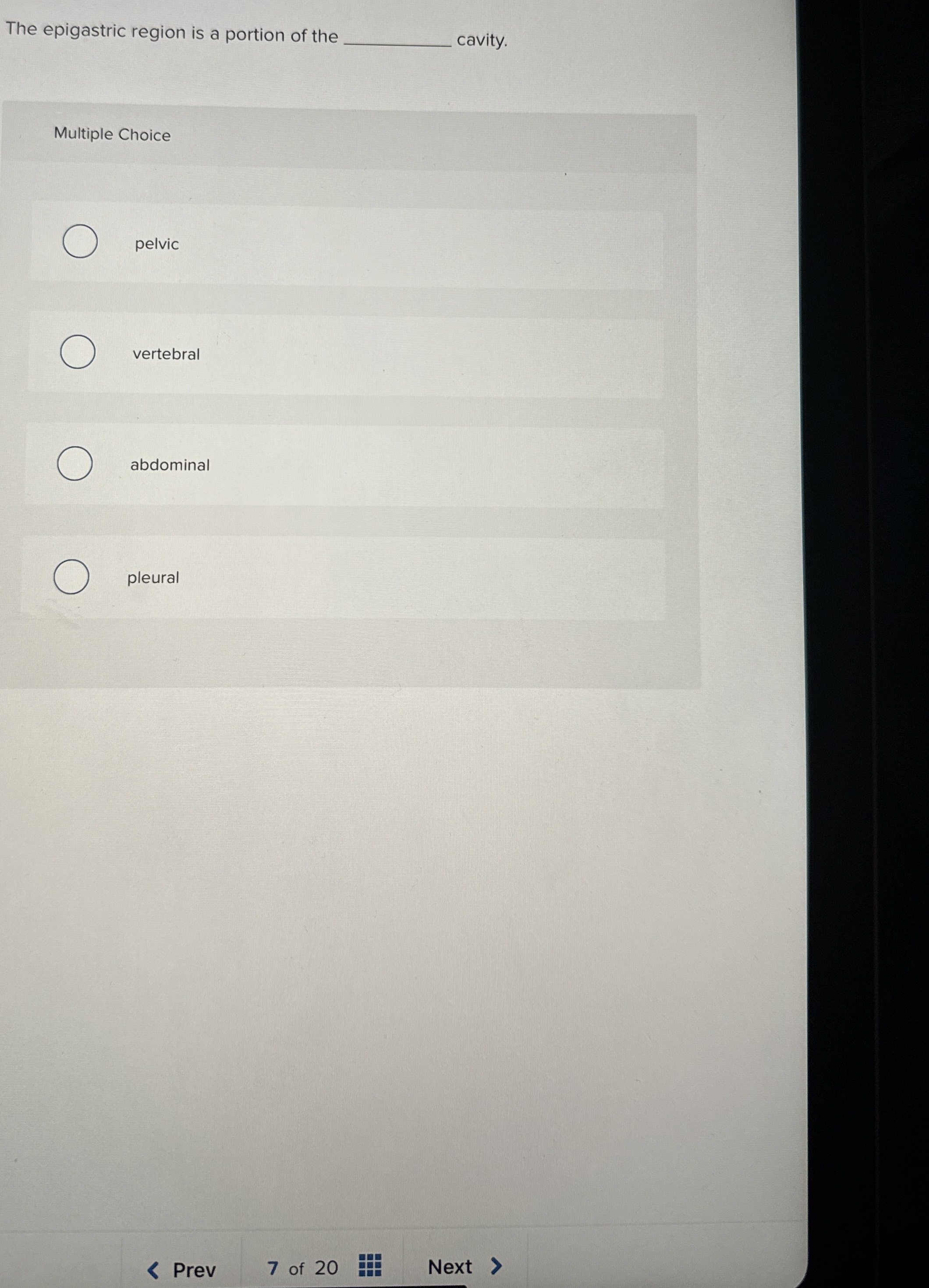 Solved The epigastric region is a portion of | Chegg.com