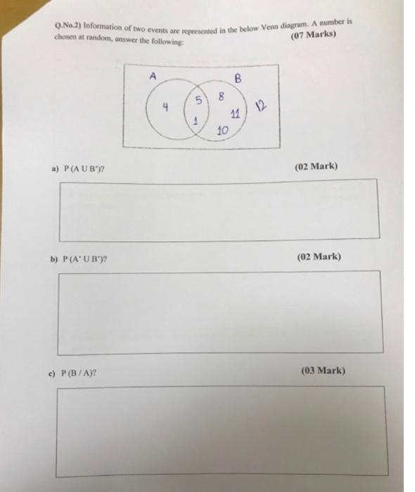 Solved Q.No.2) Information of two events are repeesented in | Chegg.com