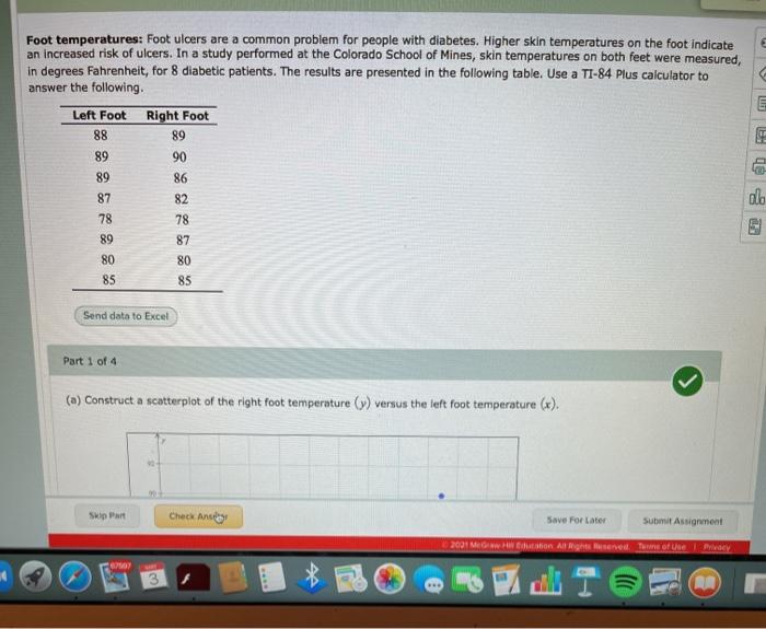 Solved E HA Foot temperatures: Foot ulcers are a common | Chegg.com