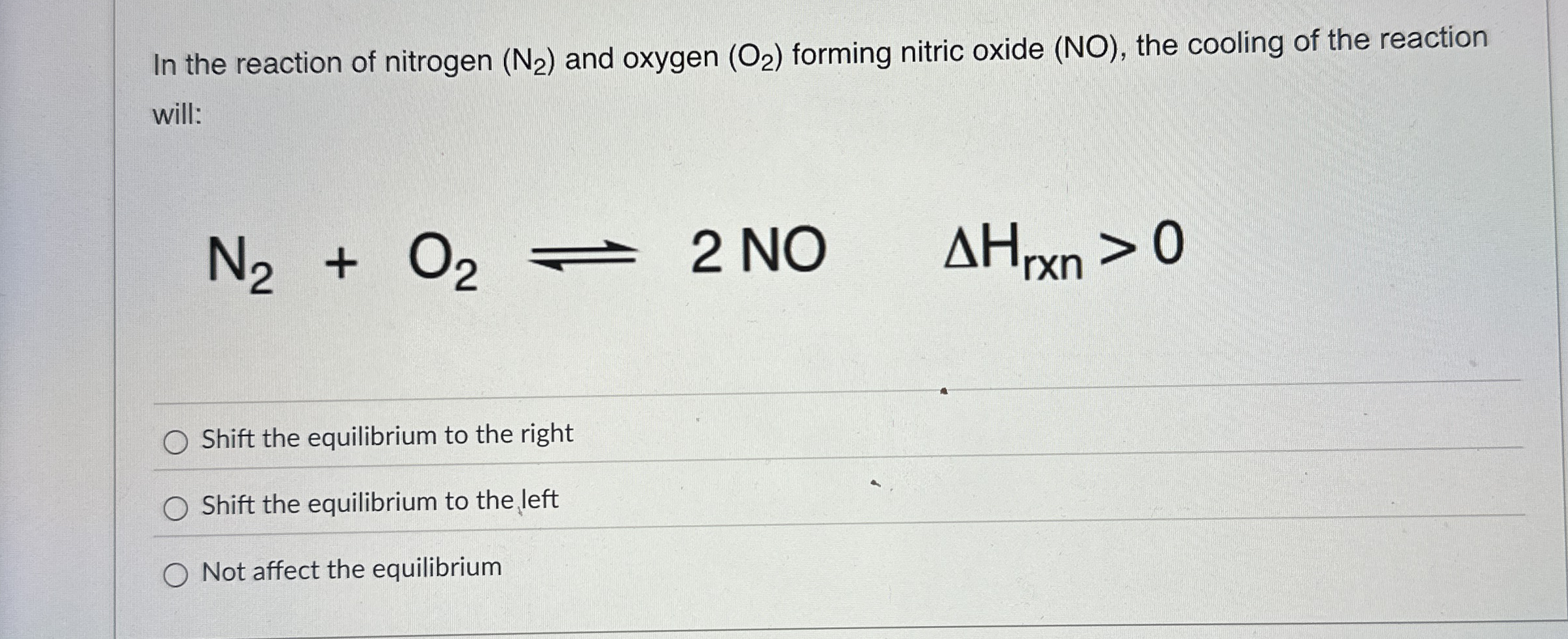 Solved In the reaction of nitrogen (N2) ﻿and oxygen (O2) | Chegg.com