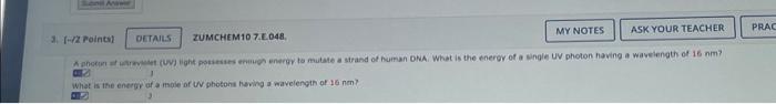 Solved Submit Answer 3. [-/2 Points] DETAILS ZUMCHEM10 | Chegg.com