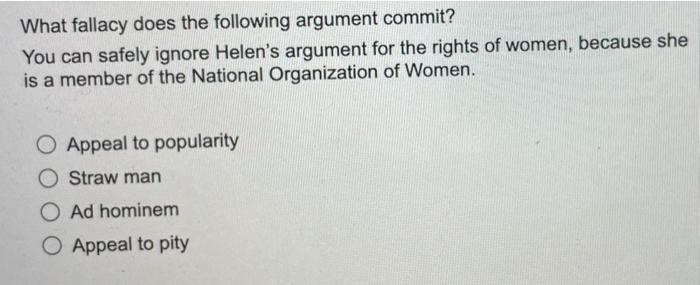 Solved What fallacy does the following argument commit? If | Chegg.com