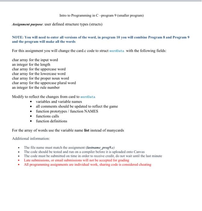 Solved Intro To Programming In C Program 9 Smaller Program 7510