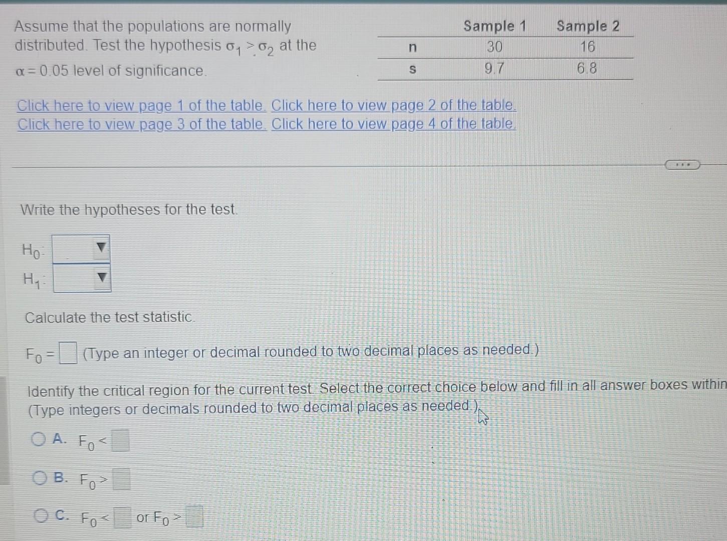 Solved Assume that the populations are normally distributed. | Chegg.com