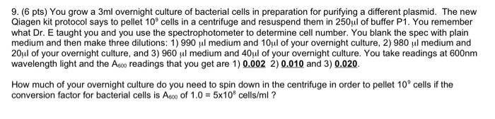 Solved biotechnology problem i'm having problems with, can | Chegg.com