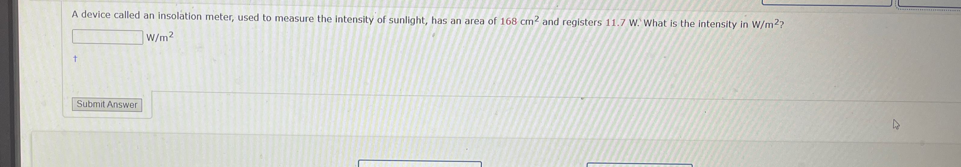 Solved A device called an insolation meter, used to measure | Chegg.com