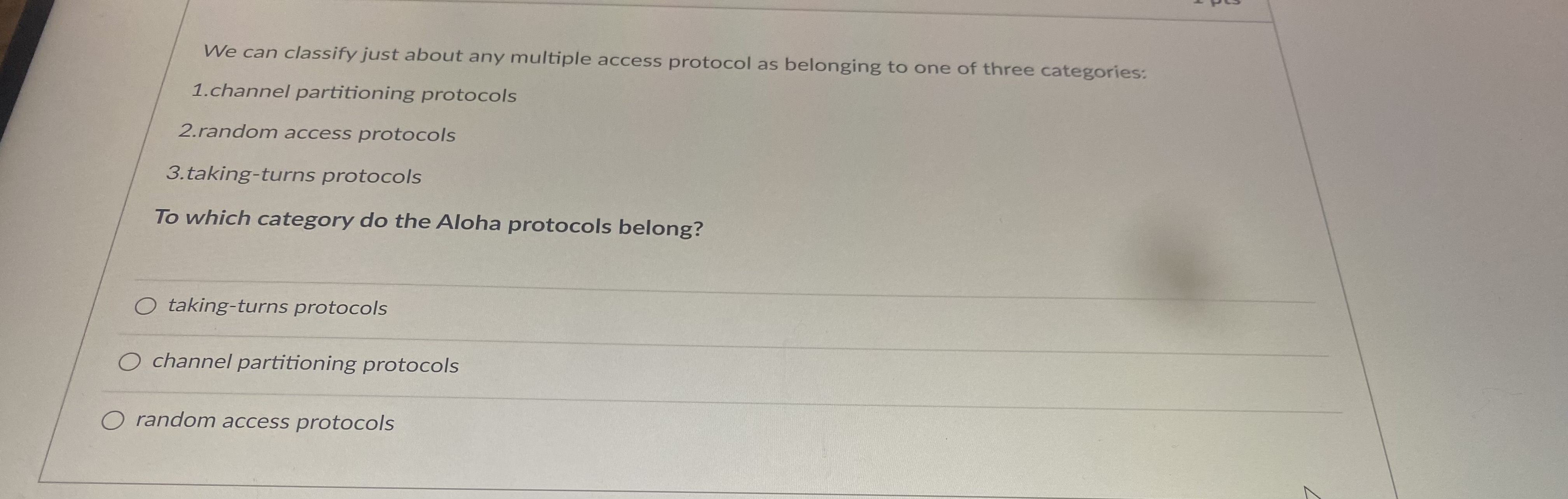 Solved We can classify just about any multiple access | Chegg.com