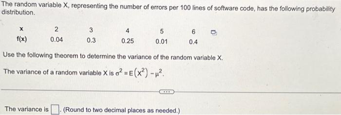 Solved The random variable X, representing the number of | Chegg.com