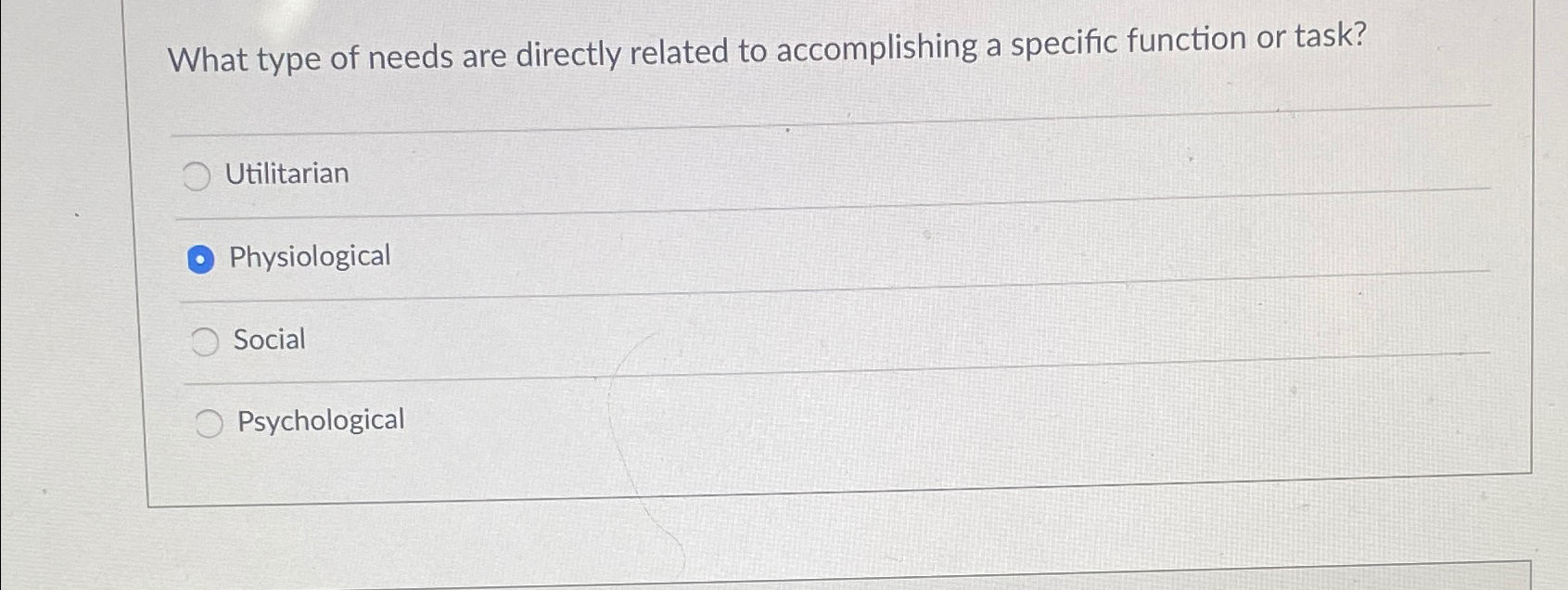 Solved What type of needs are directly related to | Chegg.com