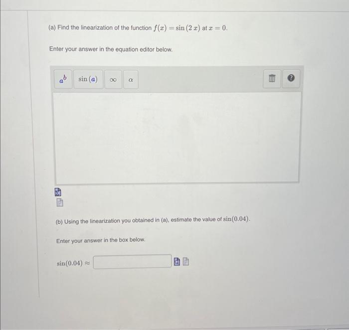 Solved A Find The Linearization Of The Function