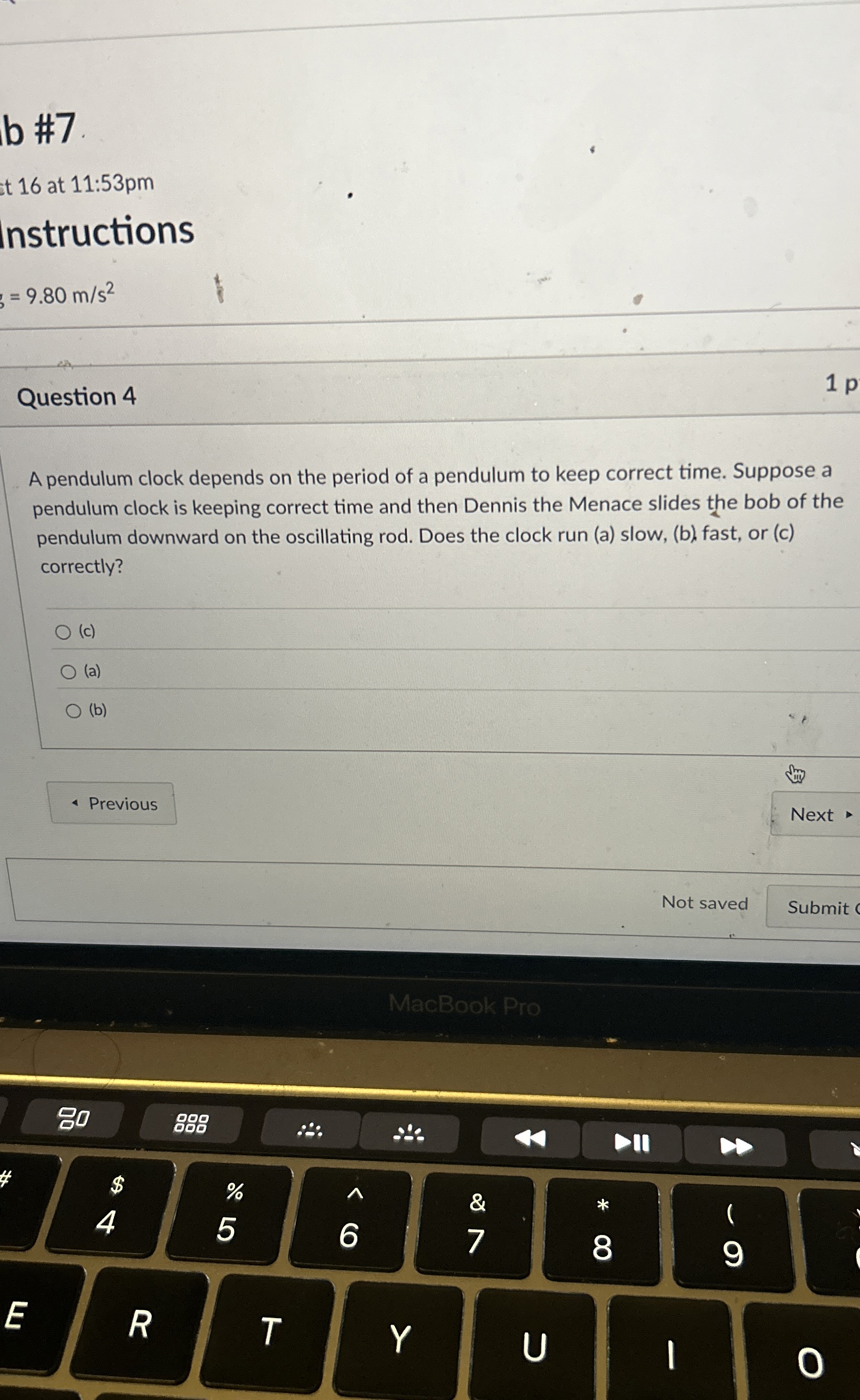 Solved b #7.tt 16 ﻿at 11:53pmnstructions=9.80ms2Question 41 | Chegg.com