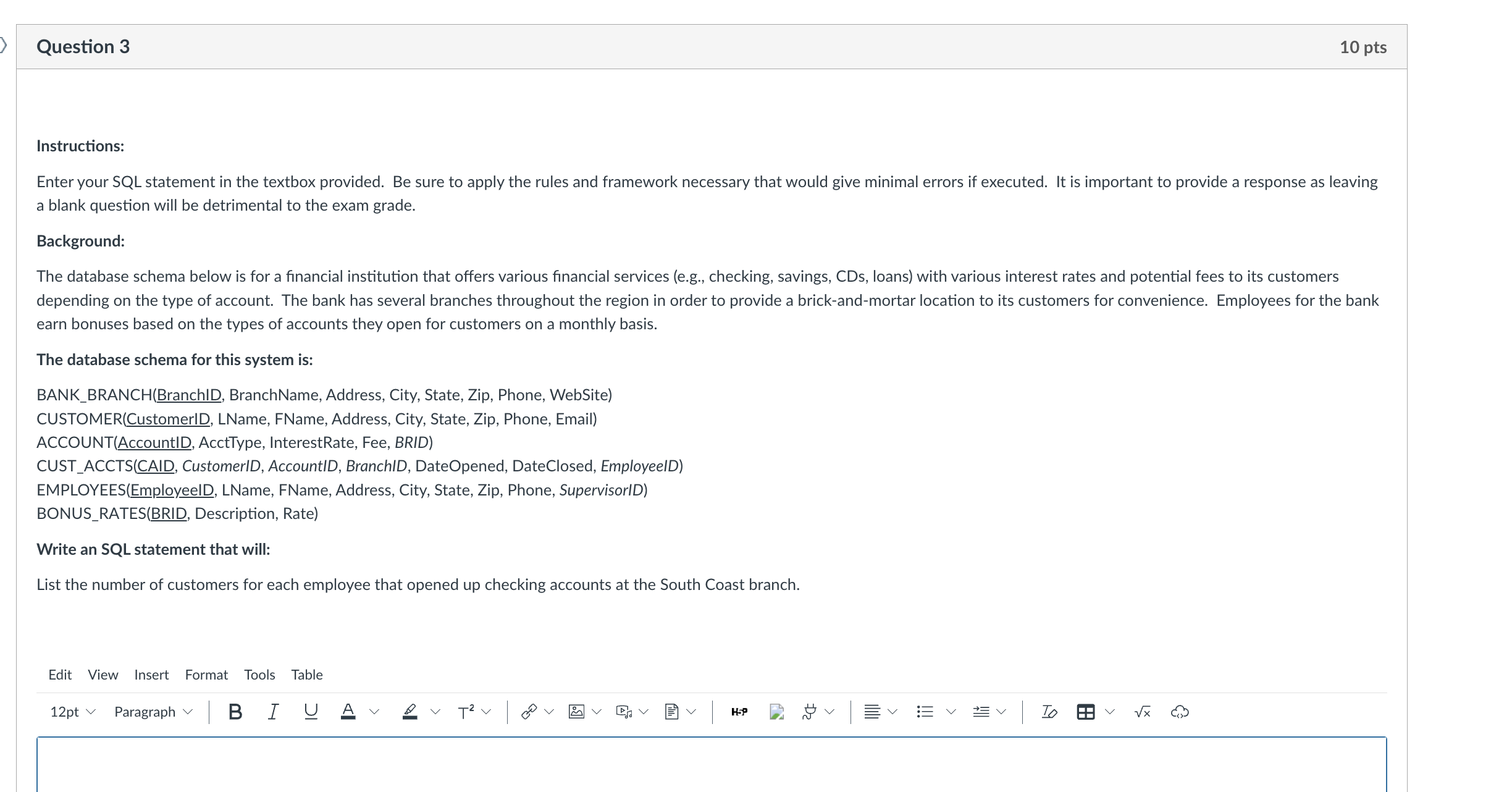 Solved Instructions:Enter your SQL statement in the textbox | Chegg.com