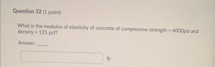 Solved What is the modulus of elasticity of concrete of | Chegg.com