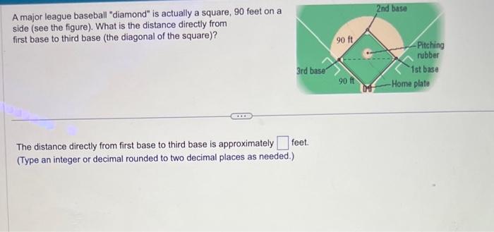 Solved A major league baseball "diamond" is actually a | Chegg.com