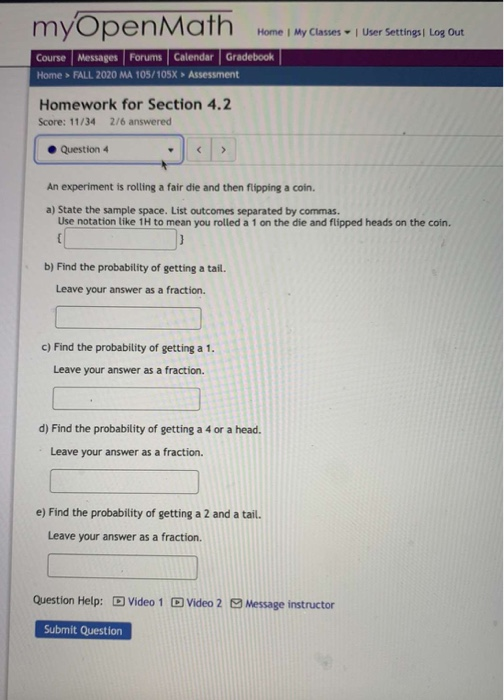 Solved myOpenMath Home | My Classes - User Settings Log Out | Chegg.com
