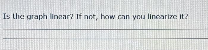 Solved Is the graph linear? If not, how can you linearize | Chegg.com