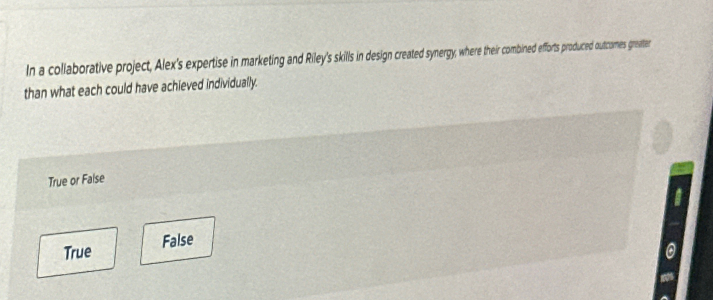 Solved In a collaborative project, Alex's expertise in | Chegg.com