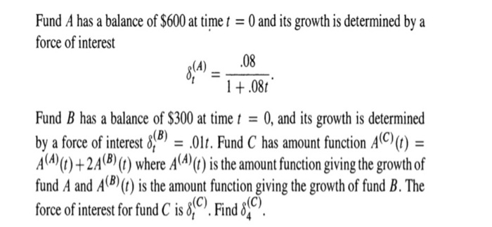 Solved Fund A has a balance of $600 at time t = 0 and its | Chegg.com