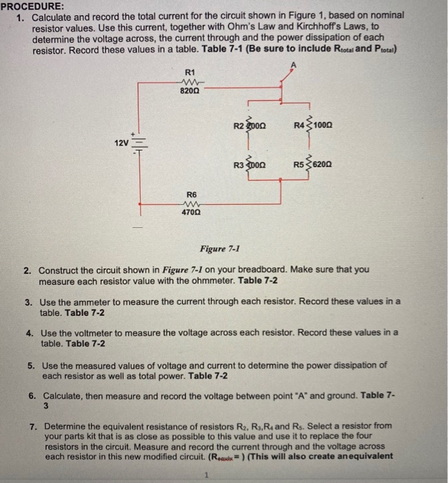 Solved PROCEDURE: 1. Calculate and record the total current | Chegg.com
