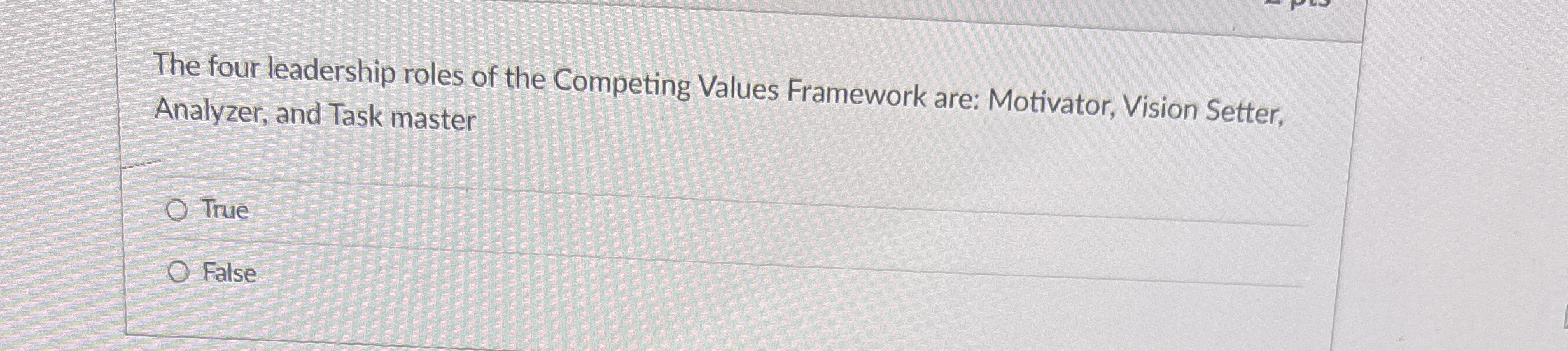 Solved The four leadership roles of the Competing Values | Chegg.com