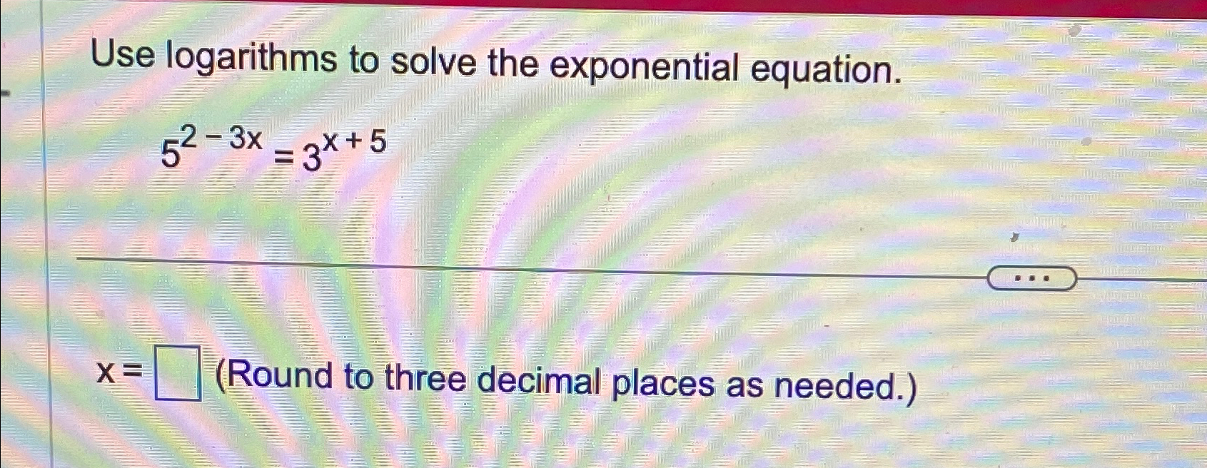 Solved Use logarithms to solve the exponential | Chegg.com