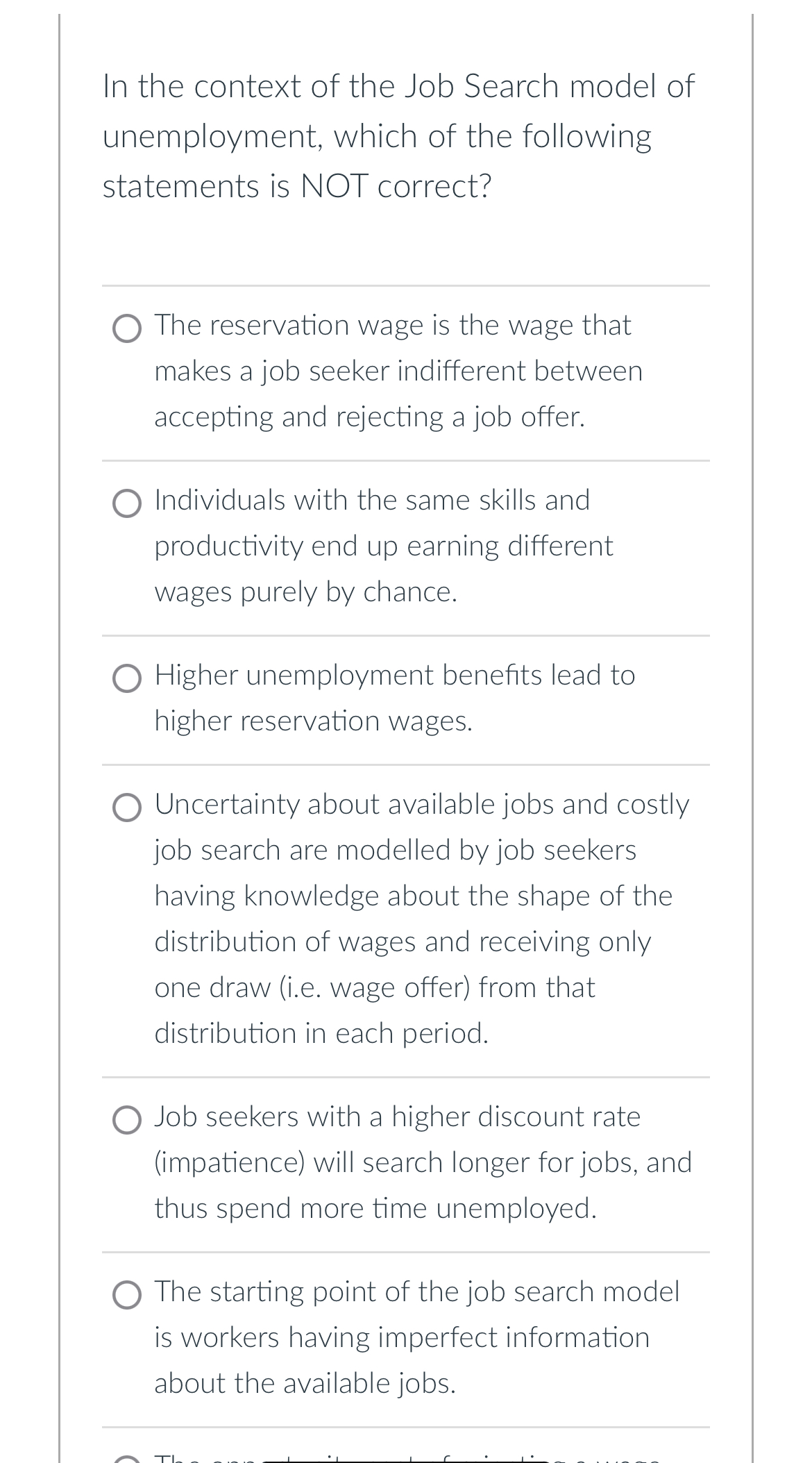 Solved In the context of the Job Search model of | Chegg.com