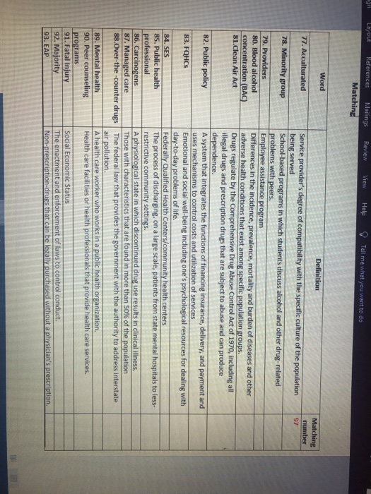 Solved ign Layout Review References Mailings Matching View | Chegg.com