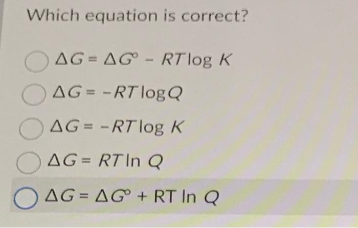 Solved Which equation is correct? | Chegg.com