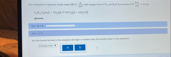 Solved The metabolism of glucose (molar mass | Chegg.com
